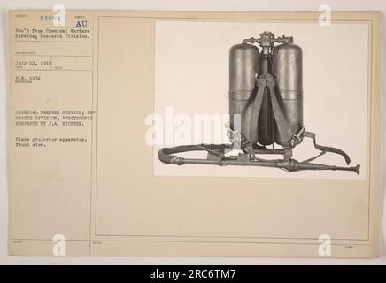 Image depicting a flame projector apparatus used by the Chemical ...
