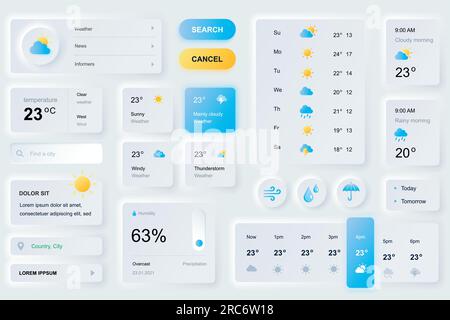 Weather Forecast App Ux Ui Design. Stock vector eps Stock Vector Image ...