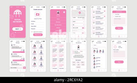 Dating App UI Kit for Responsive Mobile Application or Website with Multiple GUI Including Login ...