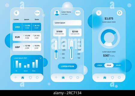 Banking concept screens set for mobile app template. People make online ...