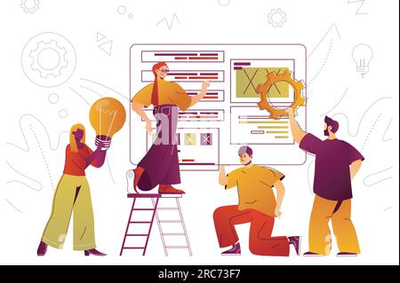 Teamwork activities isolated cartoon vector illustrations se Stock ...