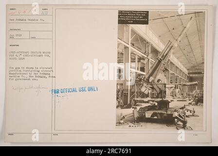 "American anti-aircraft gun elevated to 80 degrees, photographed by Sgt ...