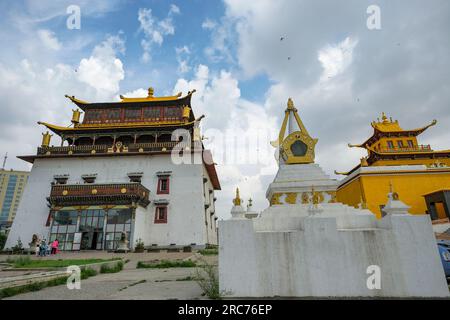 Ulaanbaatar, Mongolia - July 10, 2023: Views of the Gandantegchinlen ...