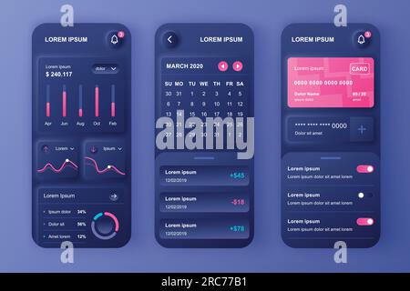 Credit card manager smartphone interface vector template. Mobile app ...