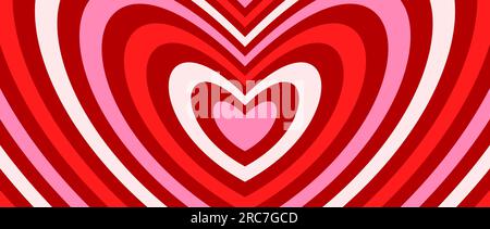 Groovy repeating hearts background. Red and pink romantic pattern ...