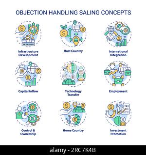 Customizable icons for foreign direct investment concepts Stock Vector ...
