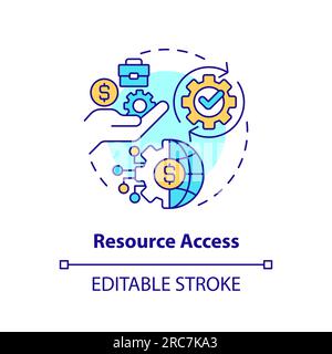 Customizable resource access linear icon FDI concept Stock Vector Image ...