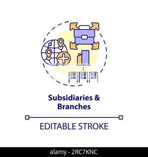 Linear subsidiaries and branches icon FDI concept Stock Vector Image ...