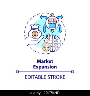 Customizable market expansion linear icon FDI concept Stock Vector ...