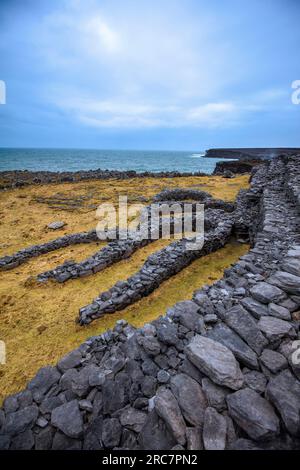 Inish More, Aran Island, Ireland,Kilronan Pier and village Stock Photo ...