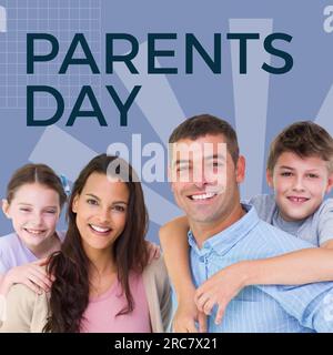 Happy parents greeting their little son with Christmas gifts at home ...