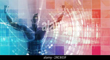 Wearable Technologies and Biometrics Tracking System Art Stock Photo ...