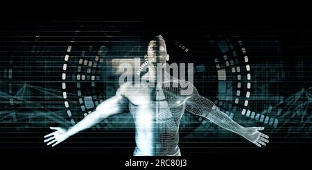 Man Machine Merging Together Digital Transformation Stock Photo - Alamy