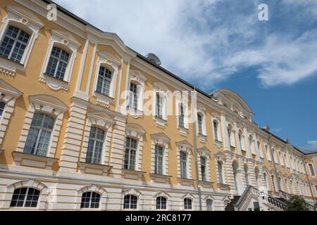 Rundāle Palace in the Bauska Municipality in Latvia. Baroque yellow ...