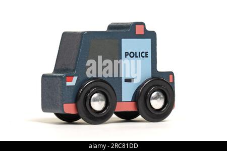 Retro wooden toy car isolated on a white background Stock Photo - Alamy