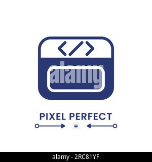 Webpage coding white solid desktop icon Stock Vector Image & Art - Alamy