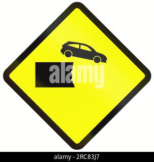 Indonesian warning traffic sign: Falling Rocks from the right Stock ...