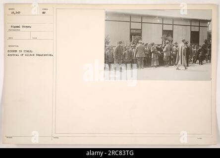 This photograph captures the Italian Commission to the U.S., with ...
