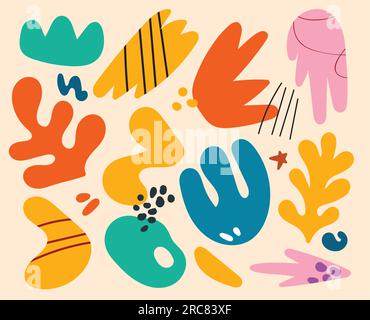 Abstract hand drawn shape doodle, vector modern and contemporary design ...