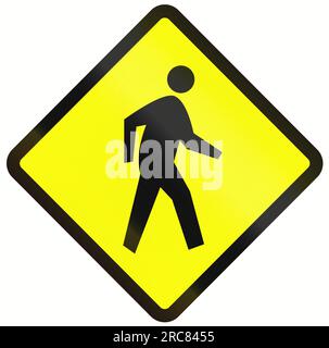 Indonesian road warning sign: pedestrian traffic signals Stock Photo - Alamy