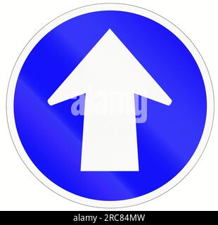 Indonesia traffic sign - No straight through Stock Photo - Alamy