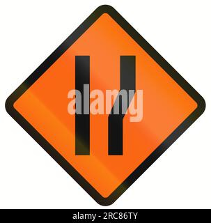 Indonesian temporary road warning sign: Narrow bridge symbol Stock ...