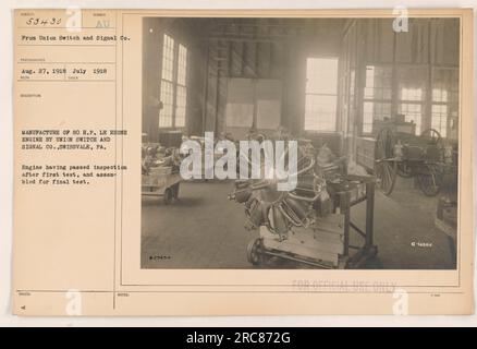 Manufacture of 80 H. P. LE Rhone engine by Union Switch and Signal Co ...