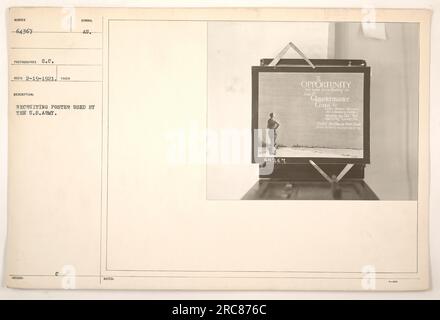 Recruiting poster used by the Quartermaster Corps, U.S.A., featuring ...