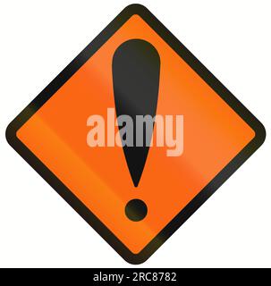 Indonesian temporary road warning sign: Slippery when wet Stock Photo ...