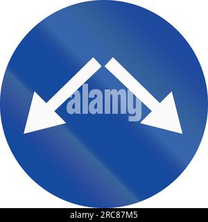 Greek traffic sign: Keep right Stock Photo - Alamy