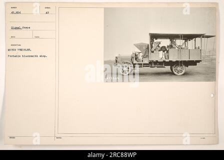 A portable blacksmith shop set up at Sumberau Port during World War One ...
