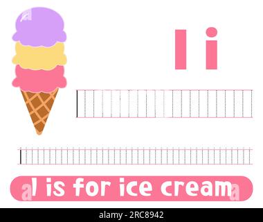 Flashcard letter I is for ice cream Stock Vector Image & Art - Alamy