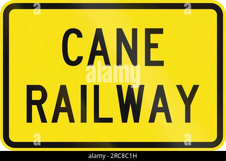 Australian warning sign - Cane railway crossings, with copy space for ...