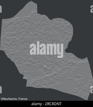 Villeurbanne city map, France - Topographic vector map poster Stock ...