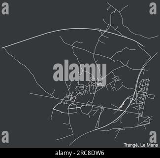 Street roads map of the TRANGÉ COMMUNE, LE MANS Stock Vector Image ...