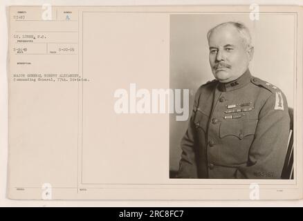 Major General Robert Alexander, commanding officer of the 77th Division ...