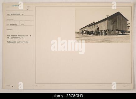 Image depicting war prison barracks at FT. McPherson, GA. The ...