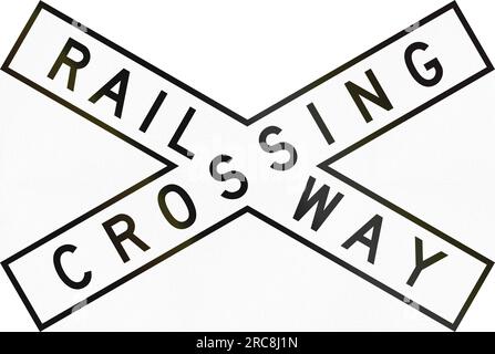An Australian traffic sign - Railway crossbuck with red backing board ...