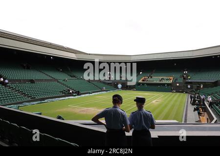 An empty general view of Centre Court home of The Wimbledon ...