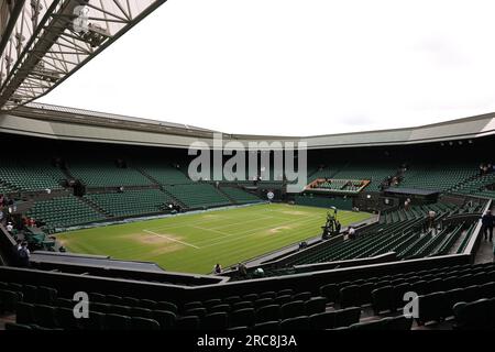 An empty general view of Centre Court home of The Wimbledon ...
