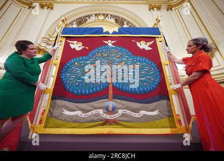 The Anointing Screen, 2023, during a photo call for the new Coronation ...