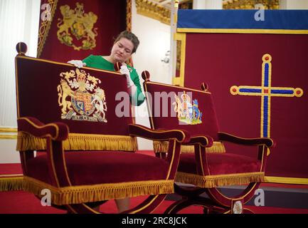 The Anointing Screen, 2023, during a photo call for the new Coronation ...