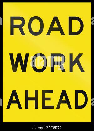 An Australian temporary roadwork sign: Traffic signals Stock Photo - Alamy