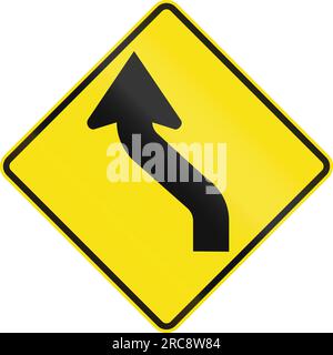 Australian road warning sign - Reverse curve Stock Photo - Alamy