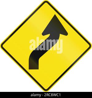 Australian road warning sign - Reverse turn Stock Photo - Alamy