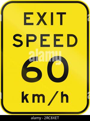 Advisory exit speed warning sign Stock Photo - Alamy
