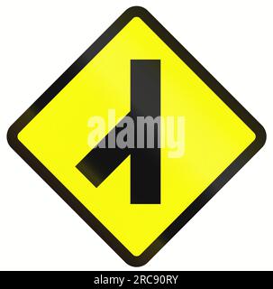 Indonesian road warning sign - Y-Intersection ahead Stock Photo - Alamy