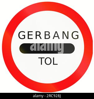 Indonesian traffic sign: No stopping along carriageway Stock Photo - Alamy