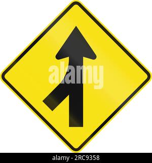Australian road warning sign - Merge ahead from the right Stock Photo ...