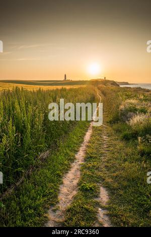 Happisburgh lighthouse on the East Coast of Norfolk, England Stock ...
